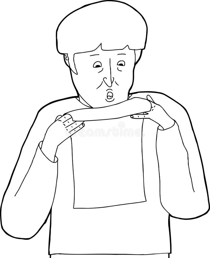 Outline of Scared Child stock illustration. Illustration of sketch ...