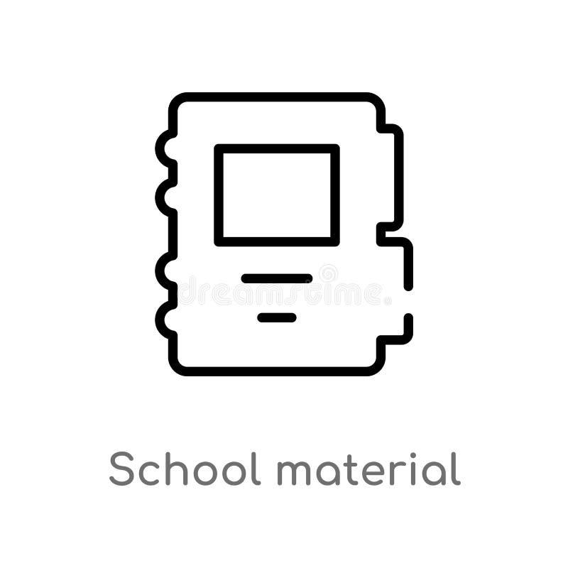 Outline School Material Vector Icon. Isolated Black Simple Line Element ...