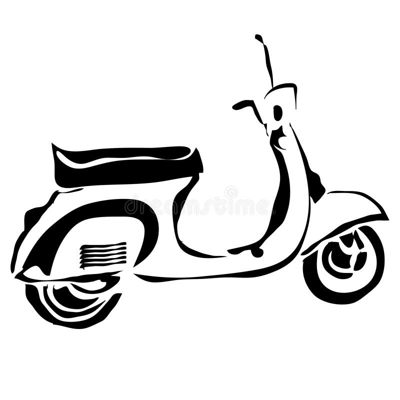 Outline Scooter. Can Be Use for Logo. Stock Vector - Illustration of ...