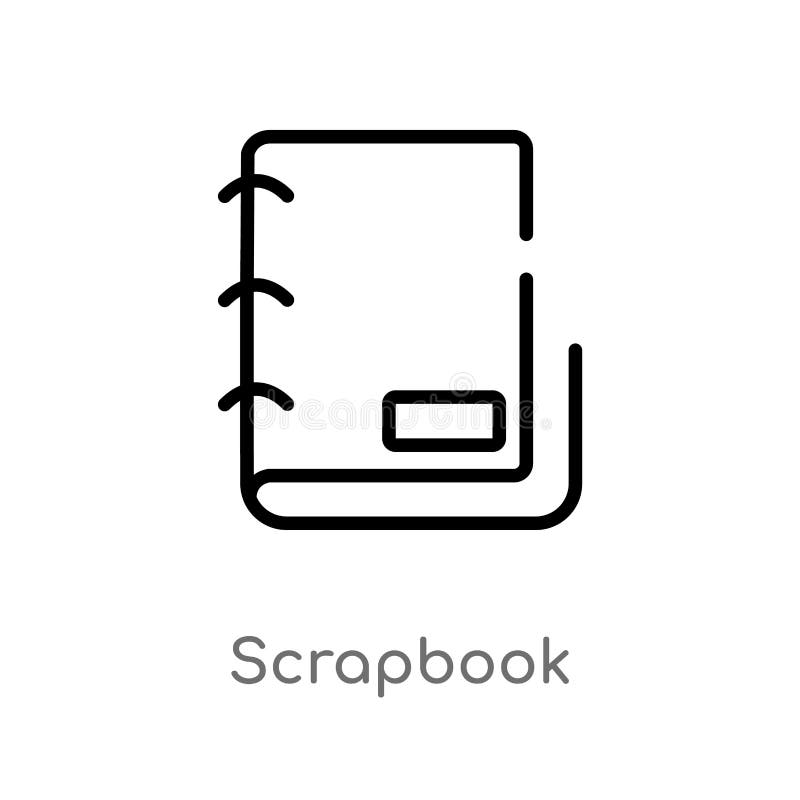 Outline Scrapbook Vector Icon. Isolated Black Simple Line Element ...