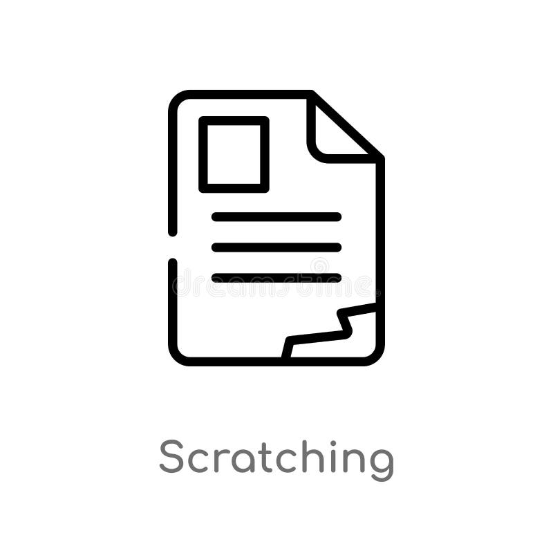 Outline Scratching Vector Icon. Isolated Black Simple Line Element ...