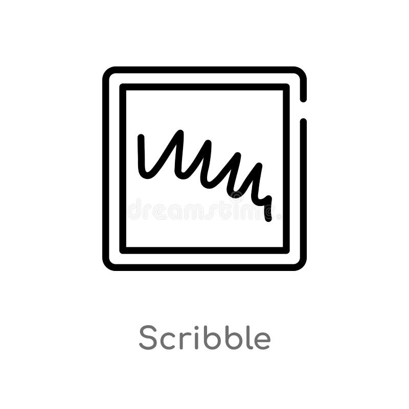 Outline Scribble Right Arrow Vector Icon. Isolated Black Simple Line ...
