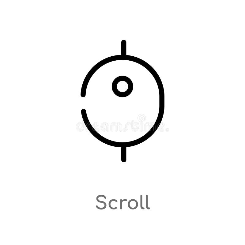 Outline Scroll Vector Icon Isolated Black Simple Line Element