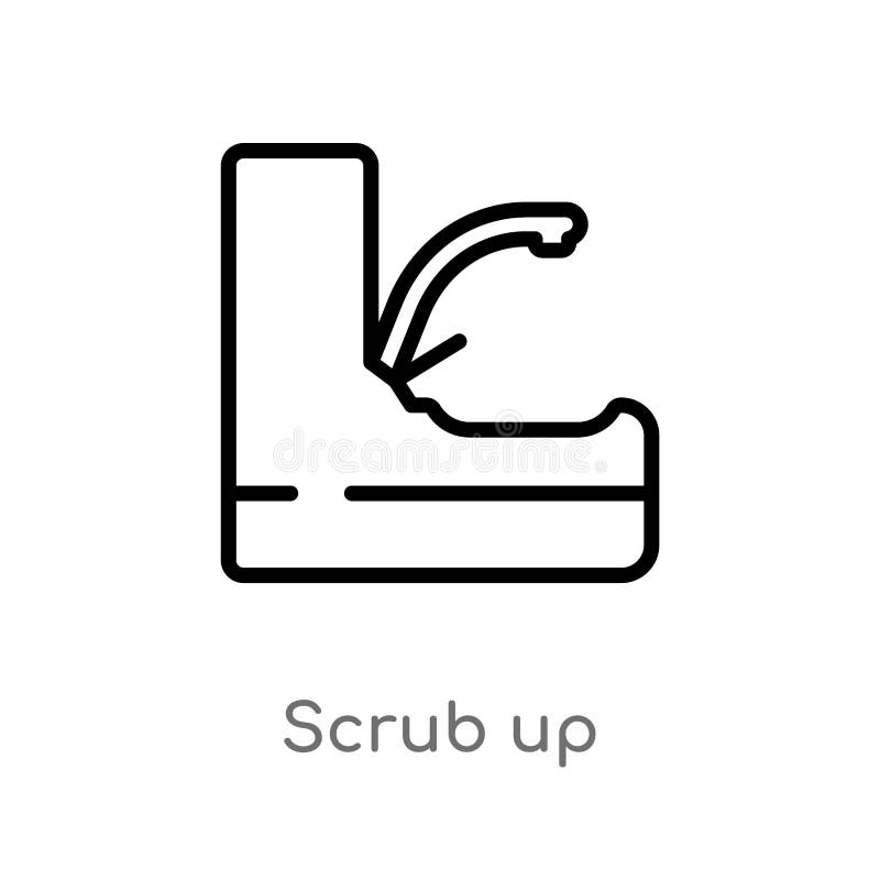 Outline Scrub Up Vector Icon. Isolated Black Simple Line Element ...