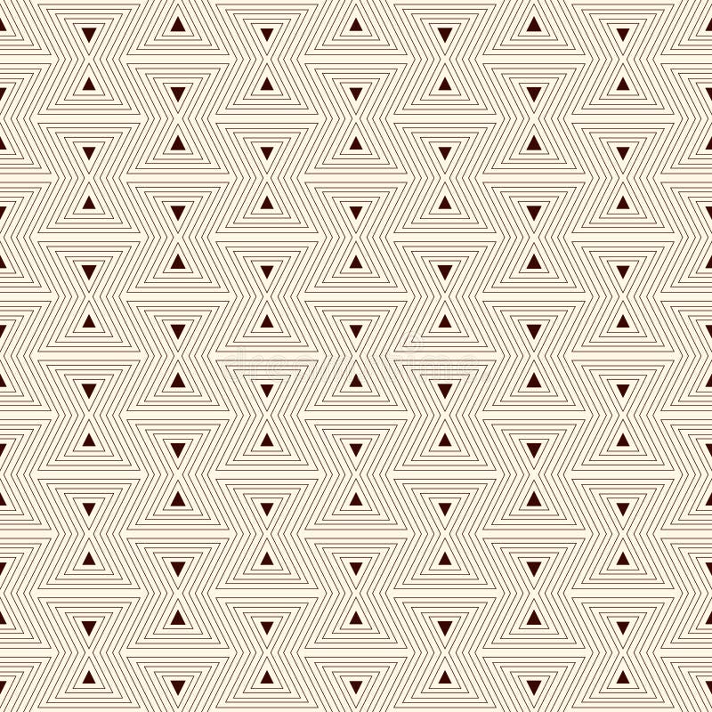 Outline Seamless Pattern with Geometric Figures. Repeated Triangles ...