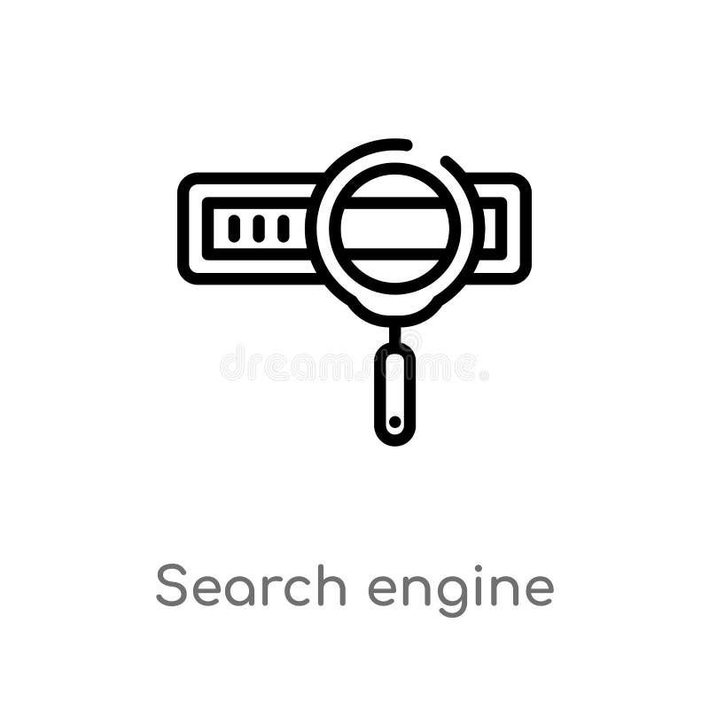 Outline Search Engine Vector Icon. Isolated Black Simple Line Element ...