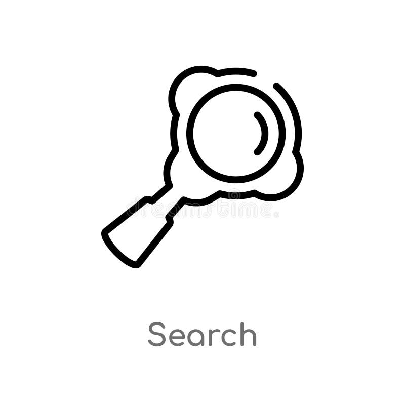 Outline Search Vector Icon. Isolated Black Simple Line Element ...