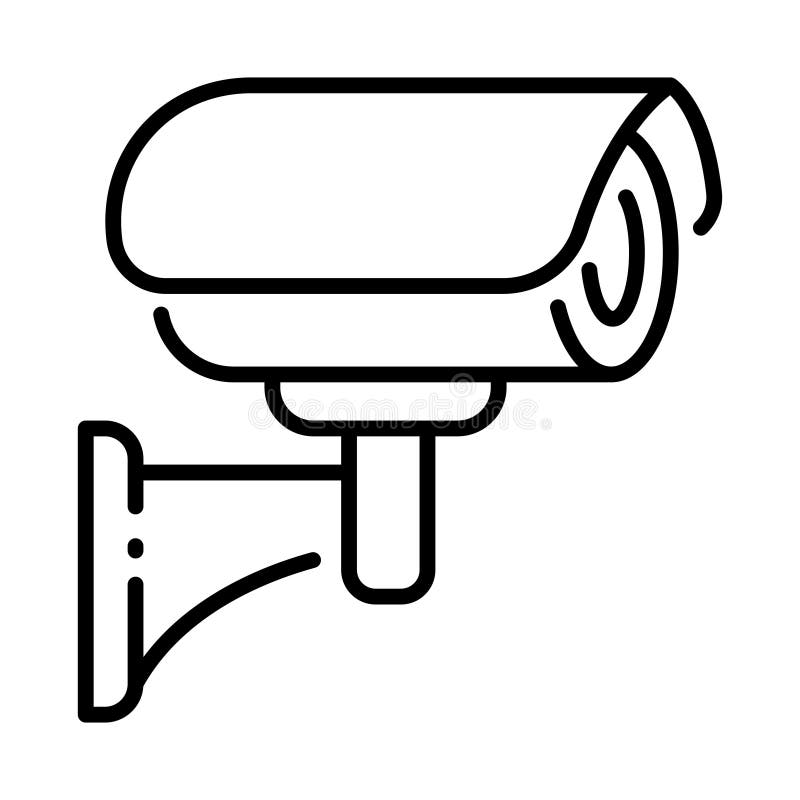 Outline Security camera stock vector. Illustration of cctv - 124924194