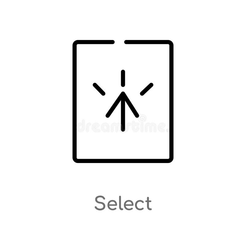 Outline Select Vector Icon Isolated Black Simple Line Element
