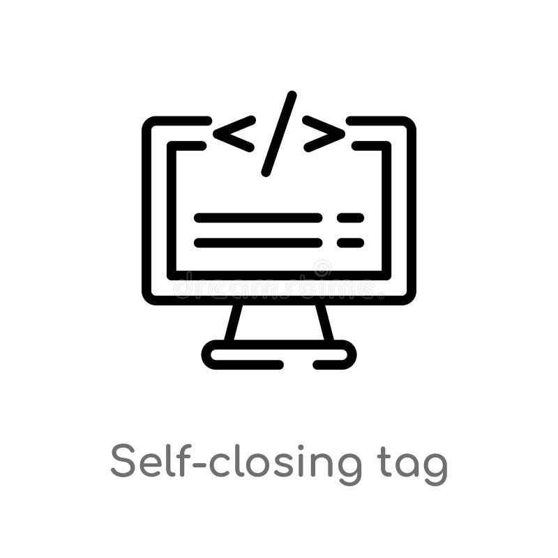 Self-closing Tag Isolated Icon. Simple Element Illustration from ...