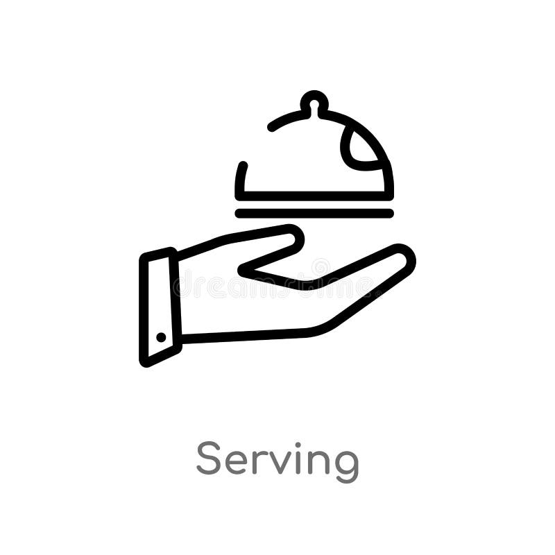 Outline Serving Vector Icon. Isolated Black Simple Line Element ...