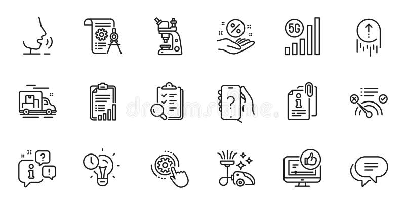 Outline Set of Attached Info, Ad and Operational Excellence Line Icons ... Outline Set of Attached Info, Ad and Operational Excellence Line Icons ...