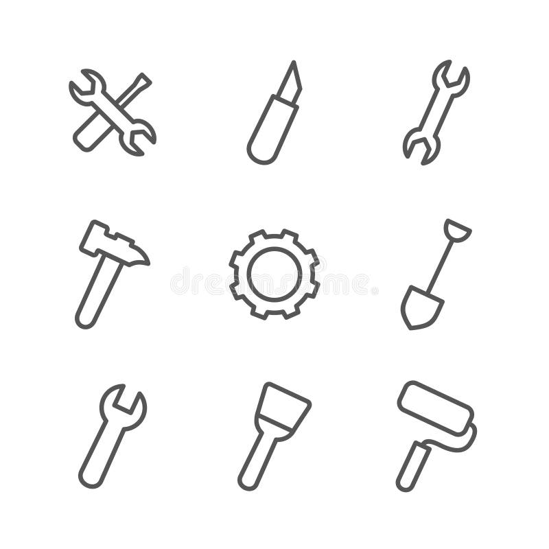 Tool outline icon2 stock vector. Illustration of knife - 129054682