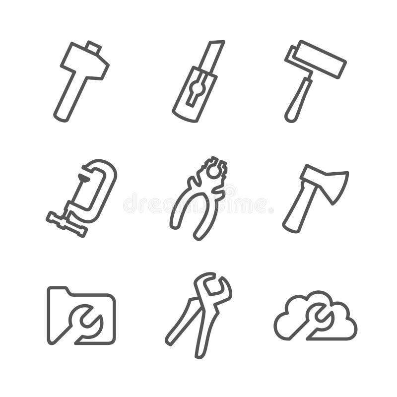 Tool outline icon4 stock vector. Illustration of icon - 129055170