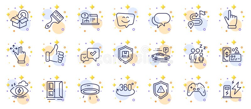 Outline Set of Online Help, Cursor and Sleep Line Icons for Web App ...