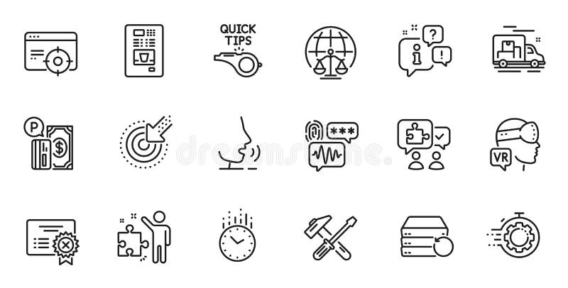 Outline Set Of Puzzle Reject Certificate And Tutorials Line Icons For Web Application For