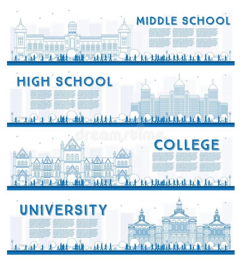 Set of University, High School and College Study Banners. Stock Vector ...