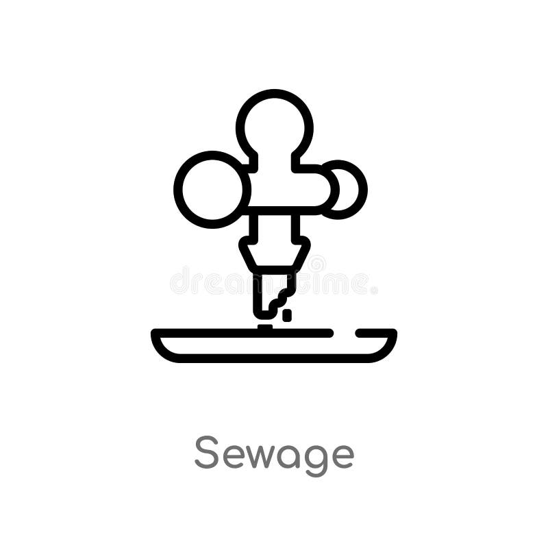 Outline Sewage Vector Icon. Isolated Black Simple Line Element ...