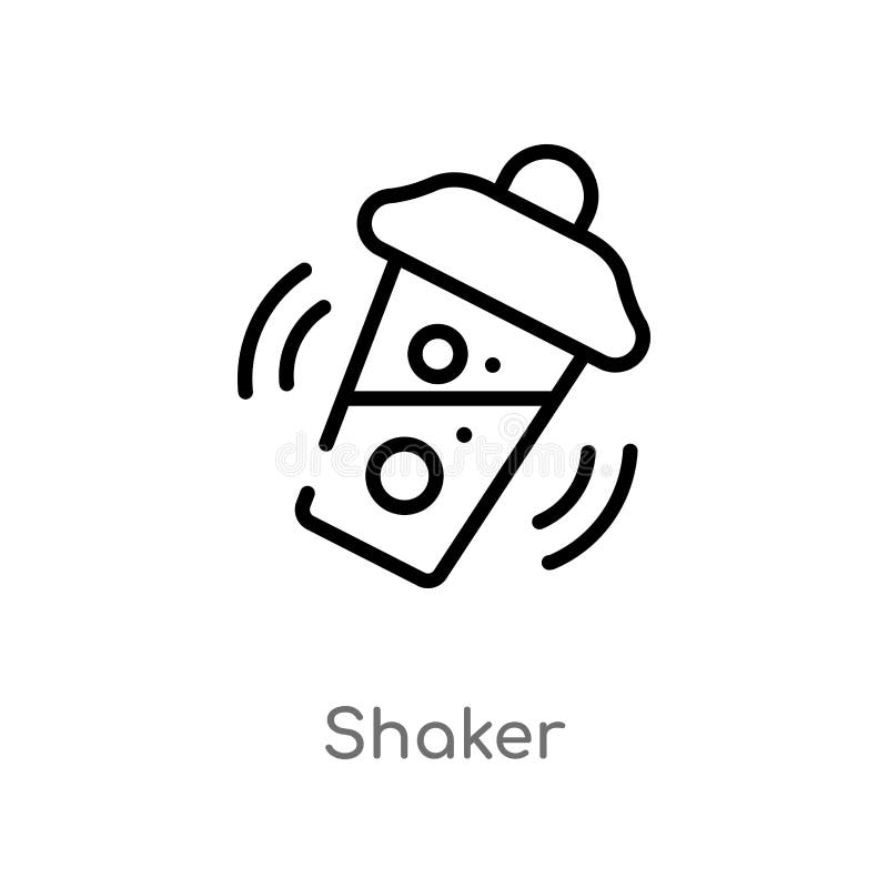 Outline Shaker Vector Icon. Isolated Black Simple Line Element ...