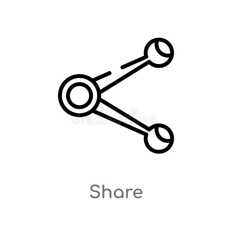 Outline Share Content Vector Icon. Isolated Black Simple Line Element ...