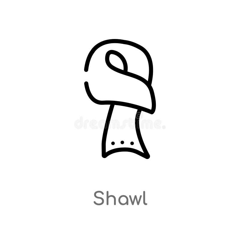 Outline Shawl Vector Icon. Isolated Black Simple Line Element ... Outline Shawl Vector Icon. Isolated Black Simple Line Element ...
