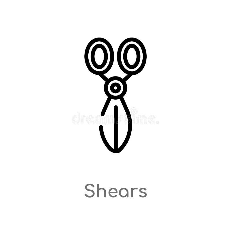 Outline Shears Vector Icon. Isolated Black Simple Line Element ...