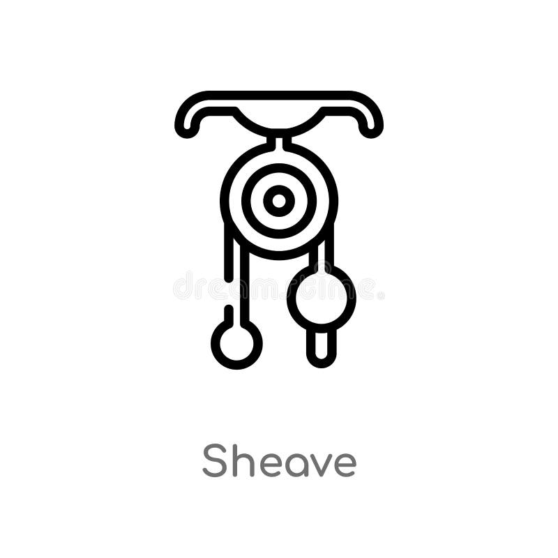 Outline Sheave Vector Icon. Isolated Black Simple Line Element ...
