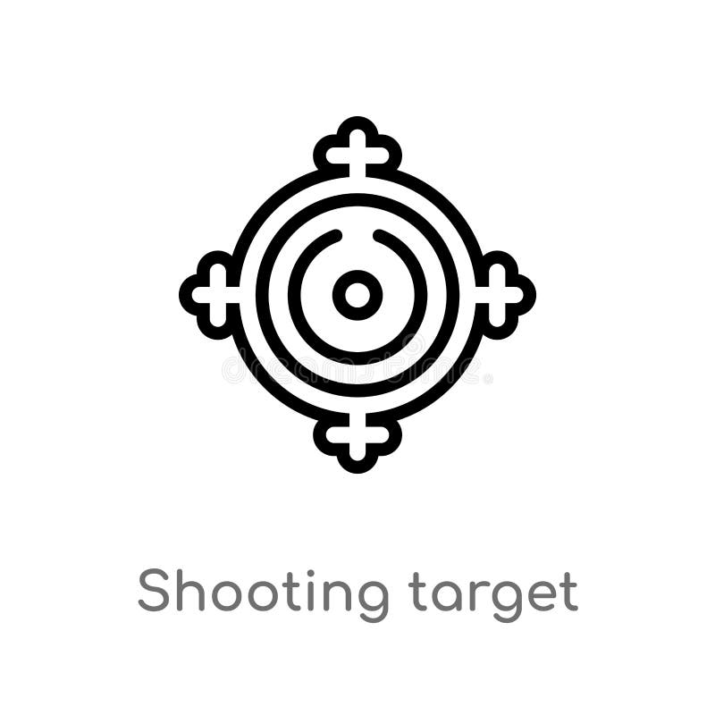 Outline Shooting Target Vector Icon. Isolated Black Simple Line Element ...