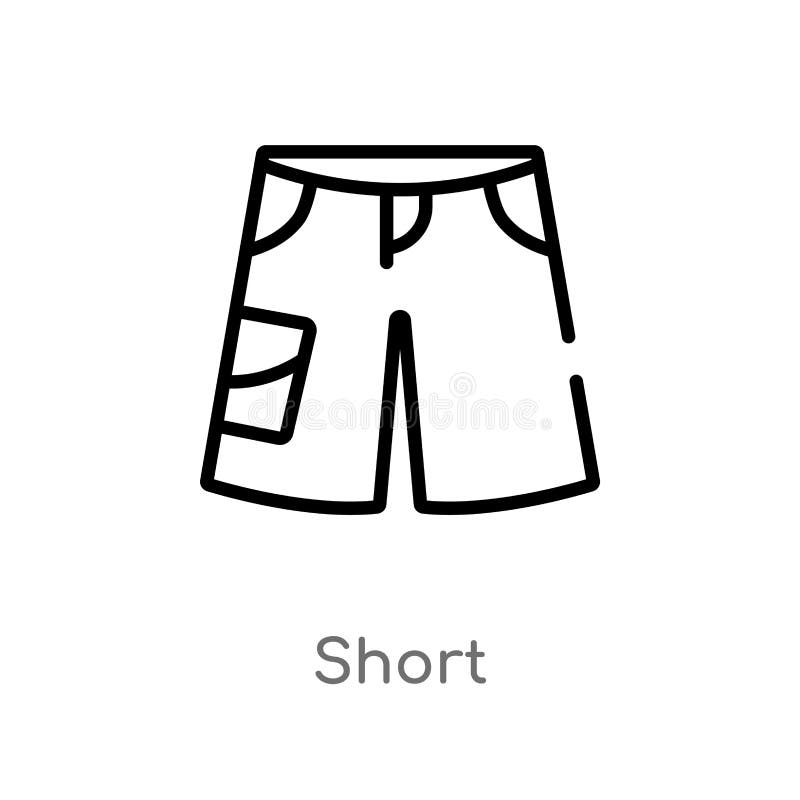 Outline Short Vector Icon. Isolated Black Simple Line Element ...