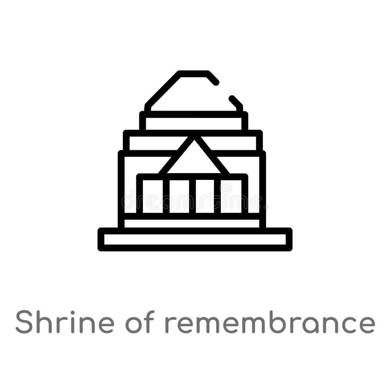 Shrine of Remembrance Outline Vector Icon. Thin Line Black Shrine of Remembrance Icon, Flat ...
