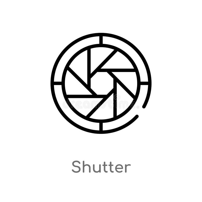 Outline Shutter Vector Icon. Isolated Black Simple Line Element ...