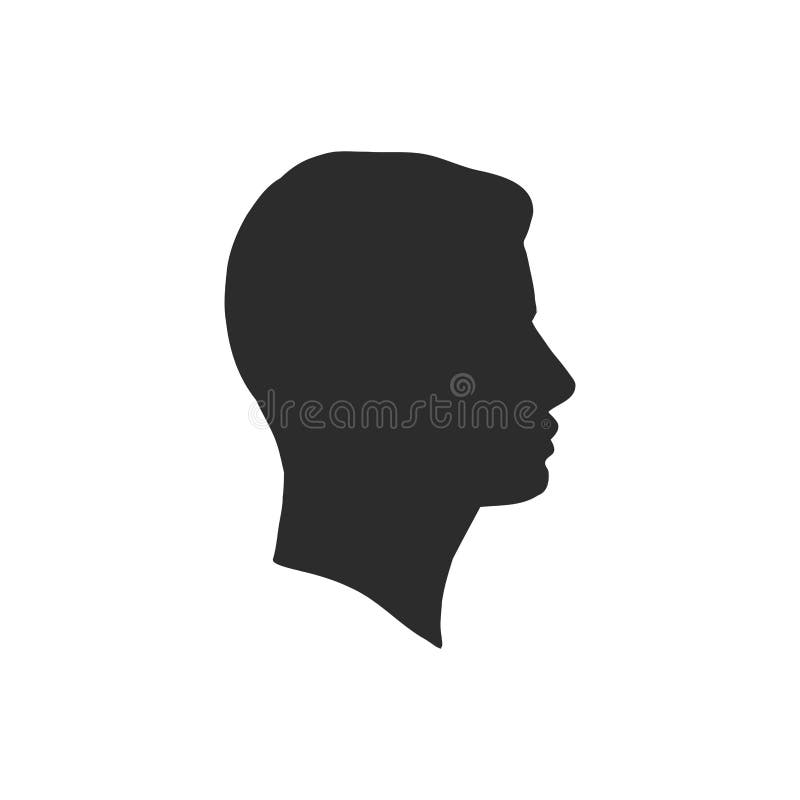 Outline Side Profile of a Human Male Head. Male Profile Vector Sketch ...
