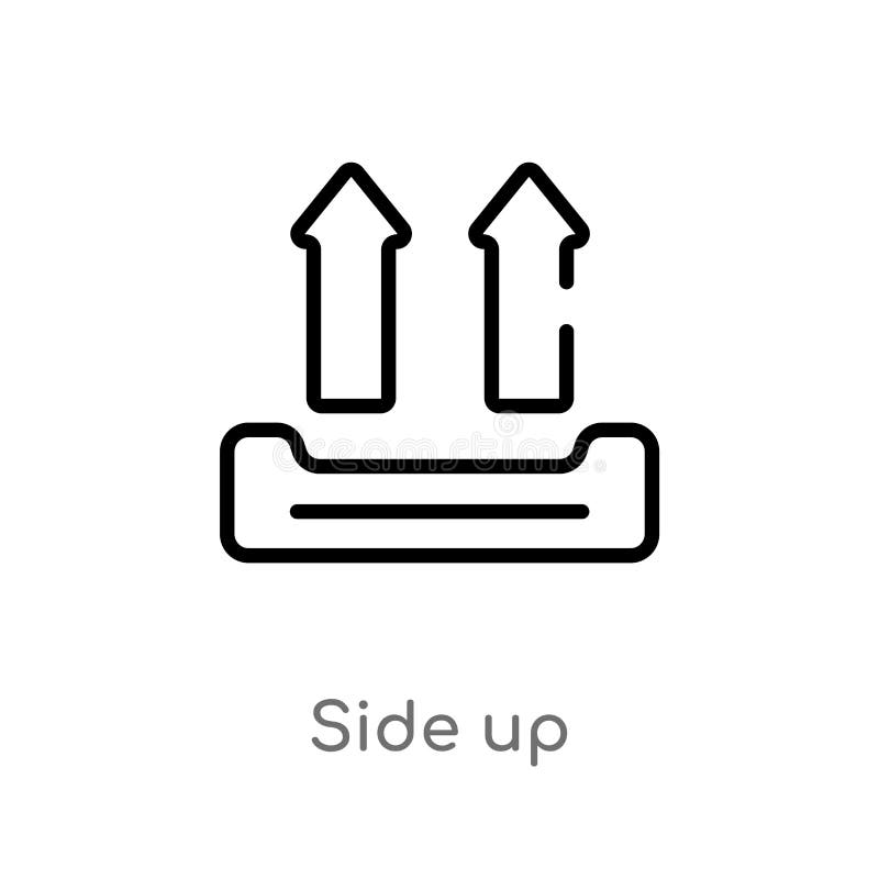 Outline Side Up Vector Icon. Isolated Black Simple Line Element ...