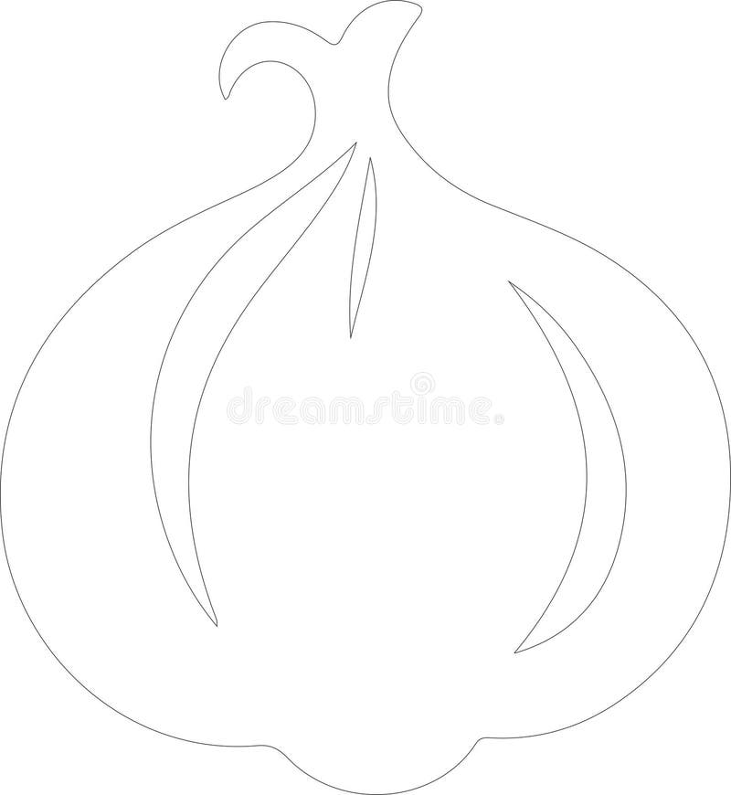 Acorn Squash Outline Silhouette Generative Ai Stock Vector