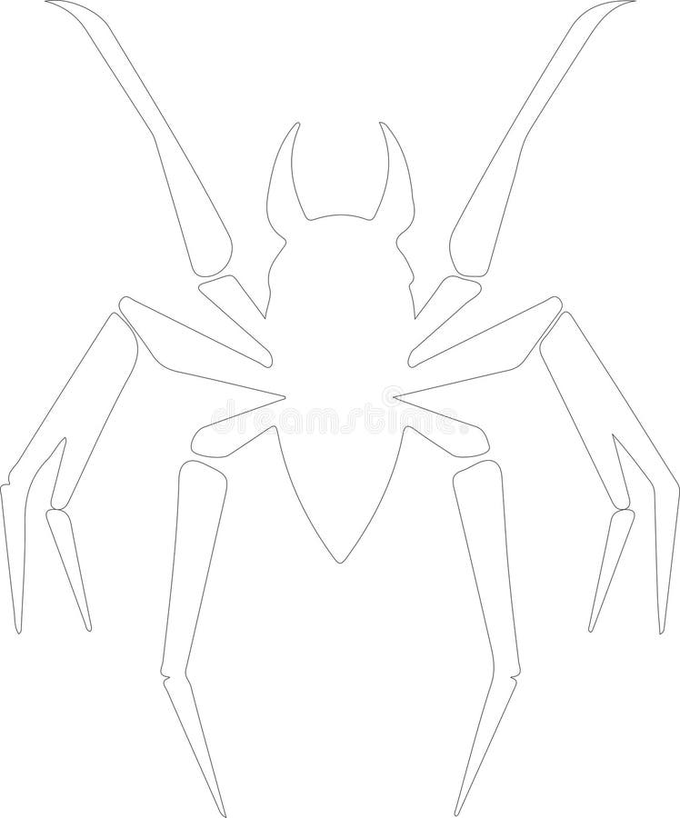 Assassin Bug Outline Silhouette Generative Ai Stock Vector ...
