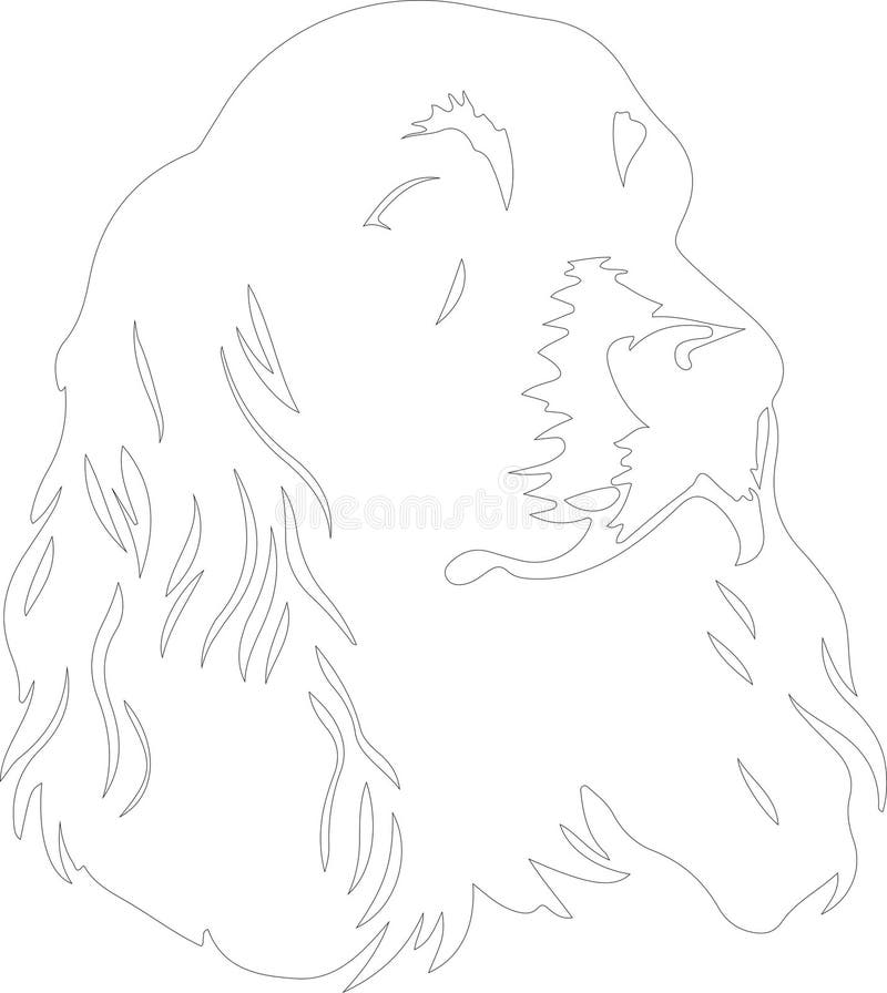 English Cocker Spaniel Outline Outline Silhouette Generative Ai Stock ...
