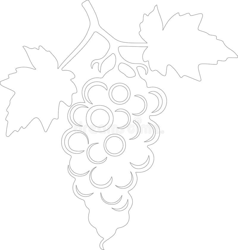 Grape Outline Silhouette Generative Ai Stock Illustration ...