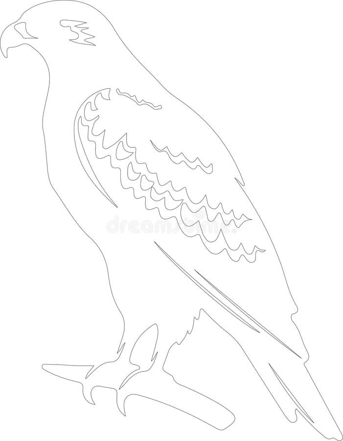 Hawk Outline Silhouette Generative Ai Stock Vector - Illustration of ...