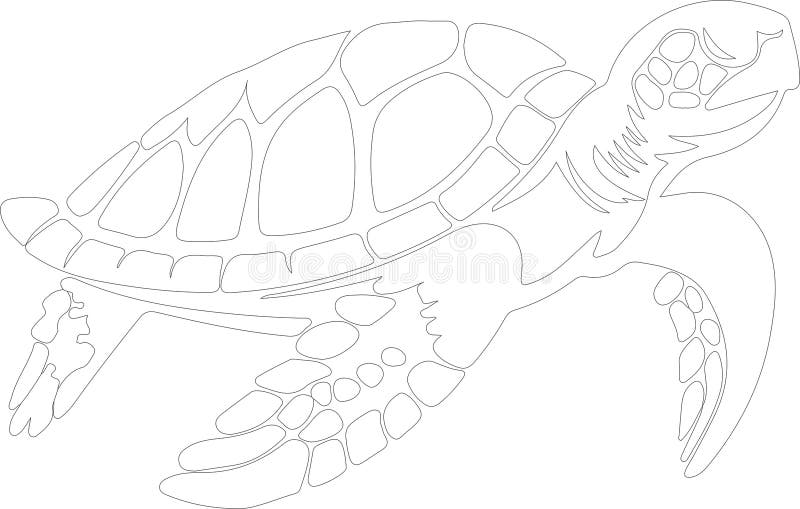 Loggerhead Turtle Outline Silhouette Generative Ai Stock Vector ...