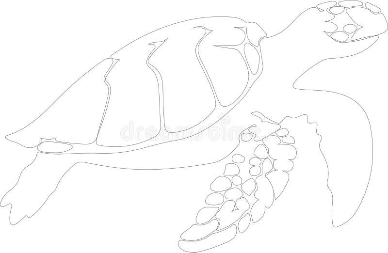 Loggerhead Turtle Outline Silhouette Generative Ai Stock Vector ...