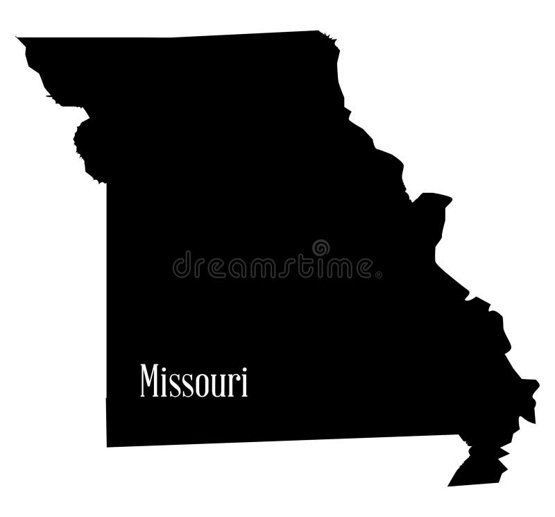 Missouri State Map Silhouette Stock Vector - Illustration of border ...