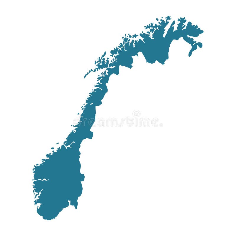 Norway Outline Map National Borders Country Shape Stock Vector ...