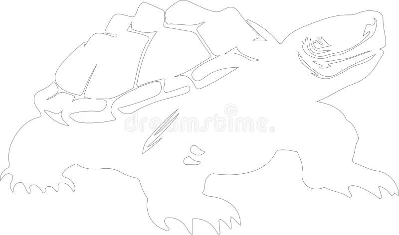 Snapping Turtle Outline Silhouette Generative Ai Stock Vector ...