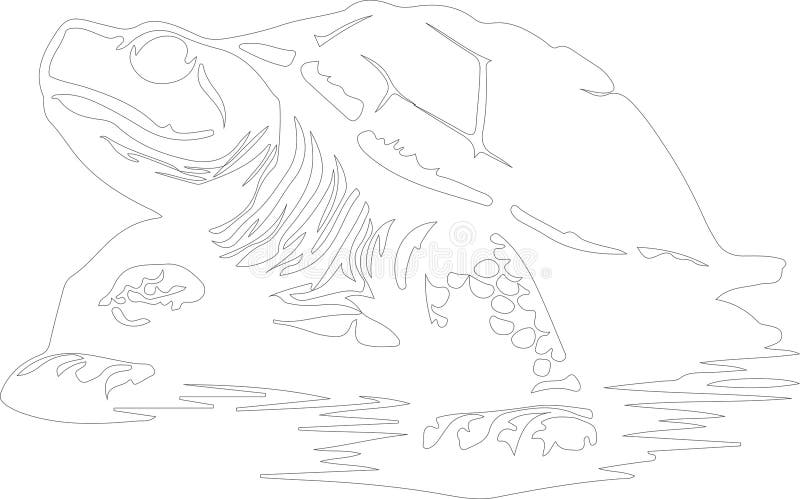 Snapping Turtle Outline Silhouette Generative Ai Stock Vector ...