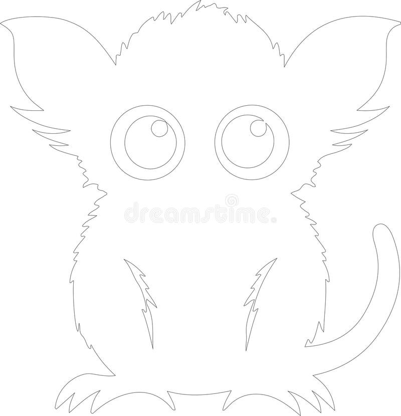 Tarsier Outline Silhouette Generative Ai Stock Vector Illustration Of Shapes Stylish 321478019