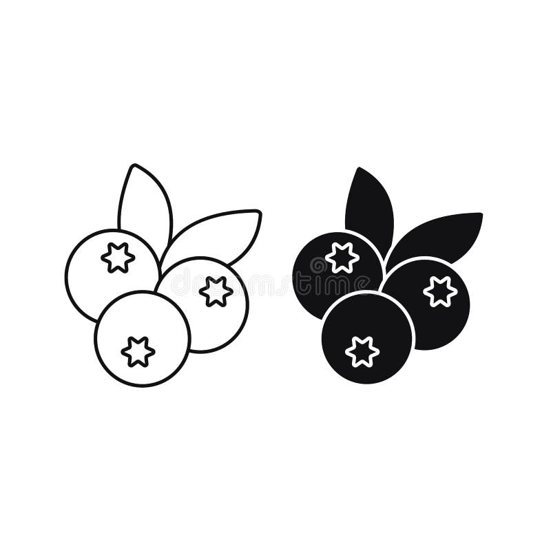 Outline, Simple Blueberry Icon Stock Illustration - Illustration of ...