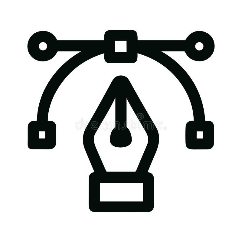 Outline Simple Pen Tool Curve Shape Element Icon Stock Illustration ...