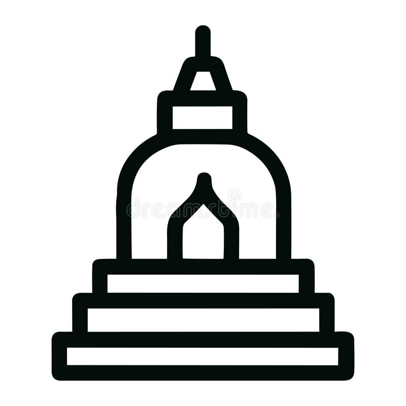 Outline Simple Stupa Architecture Monument Building Structure Icon ...