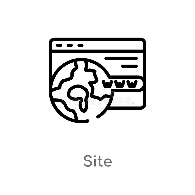 Outline Site Seeing Place Vector Icon. Isolated Black Simple Line ...
