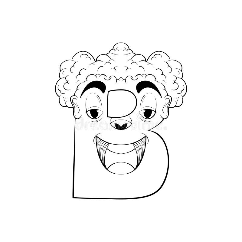 Outline Sketch Alphabet Character B. Handraw Sketch Alphabet Stock ...